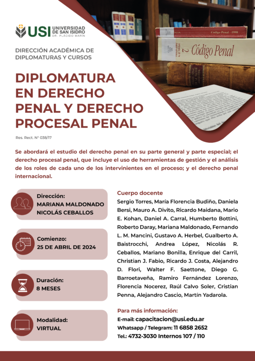 Diplomatura en Derecho Penal y Derecho Procesal Penal | Universidad de San Isidro